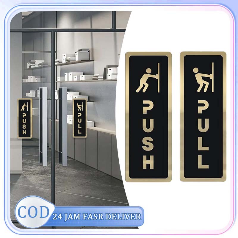 Jual Dorong Tarik Pintu Akrilik Push Pull Sign Sticker Dorong Tarik Di ...
