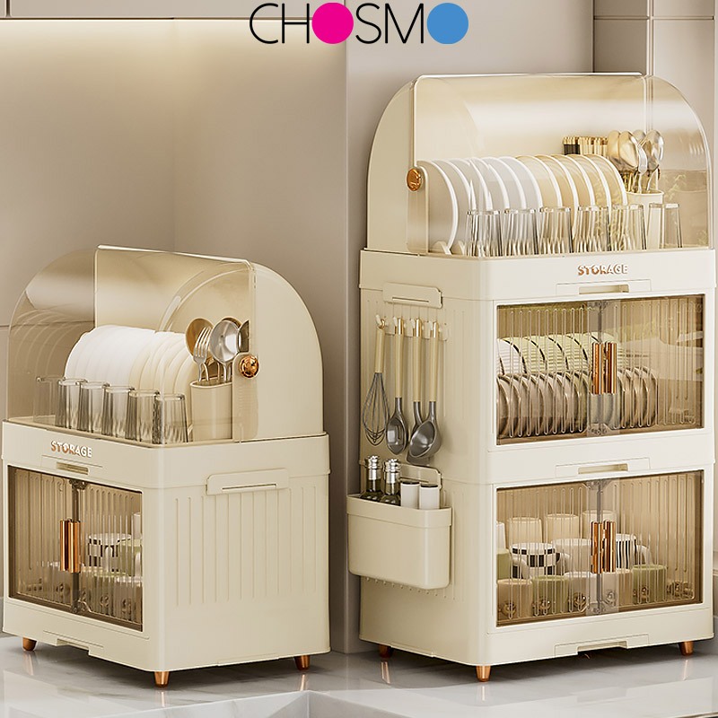 Jual Rak Piring Plastik Tertutup Rak Pengering Piring Lipat Rak Cuci ...