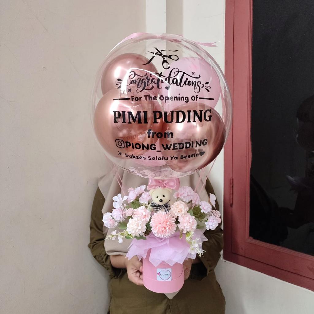 Jual Buket Balon SMALL Bunga Artificial Buket Boneka Grand Opening ...