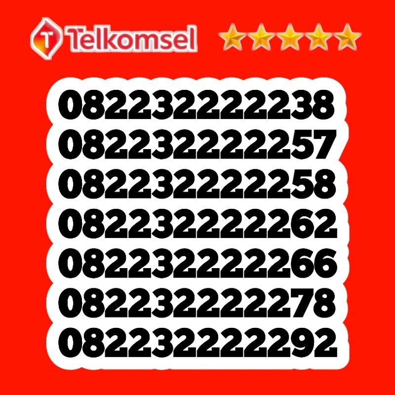 Jual Kartu Perdana Nomor Cantik Telkomsel 4G/5G SimPATI As Loop Kwartet Jendral 2222222 | Shopee ...