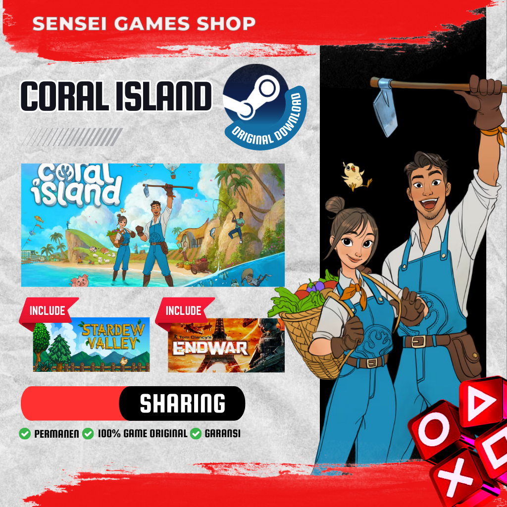 Jual [BONUS STEAM KEY] Coral Island (Sharing Stardew Valley & Lushfoil ...