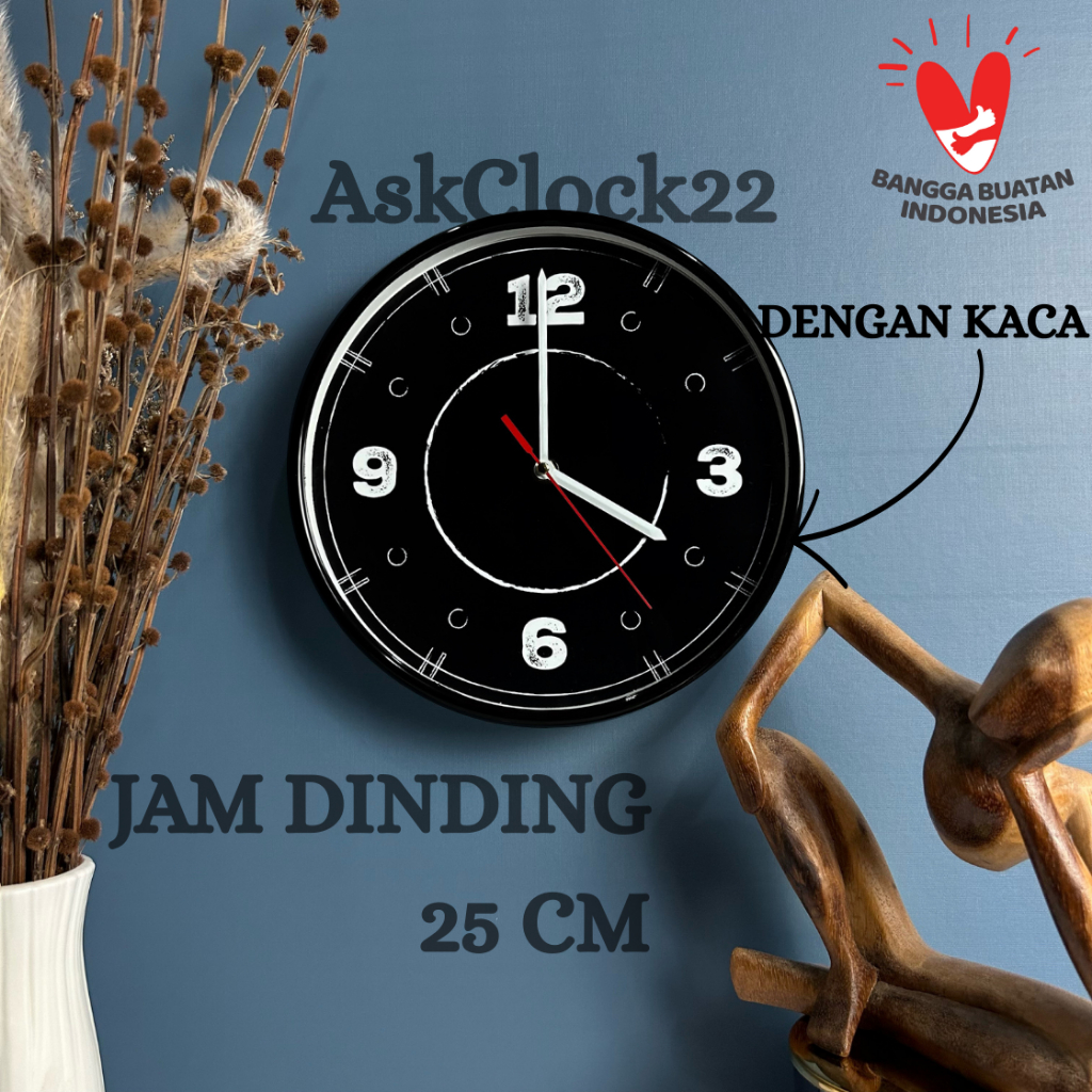 Jual Jam Dinding Vintage Minimalis Jam Analog Estetik Polos Dengan Kaca ...