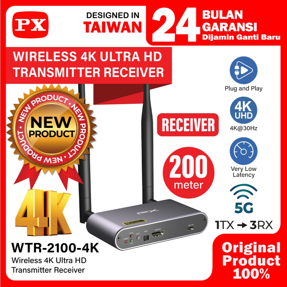 Jual Wireless Video Transmitter Receiver Monitor Audio 4K PX WTR-2100 ...