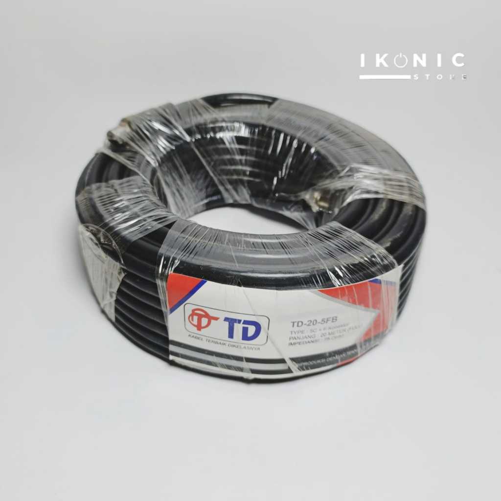 Jual IKONIC Kabel Antena RG6 TV Digital Analog Kabel Antena TD Panjang 20 Yard | Shopee Indonesia