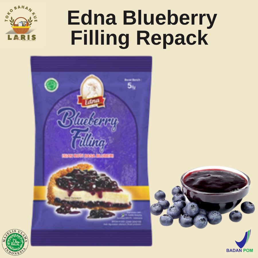 Jual EDNA BLUEBERRY FILLING KEMASAN REPACK 250 GRAM | Shopee Indonesia