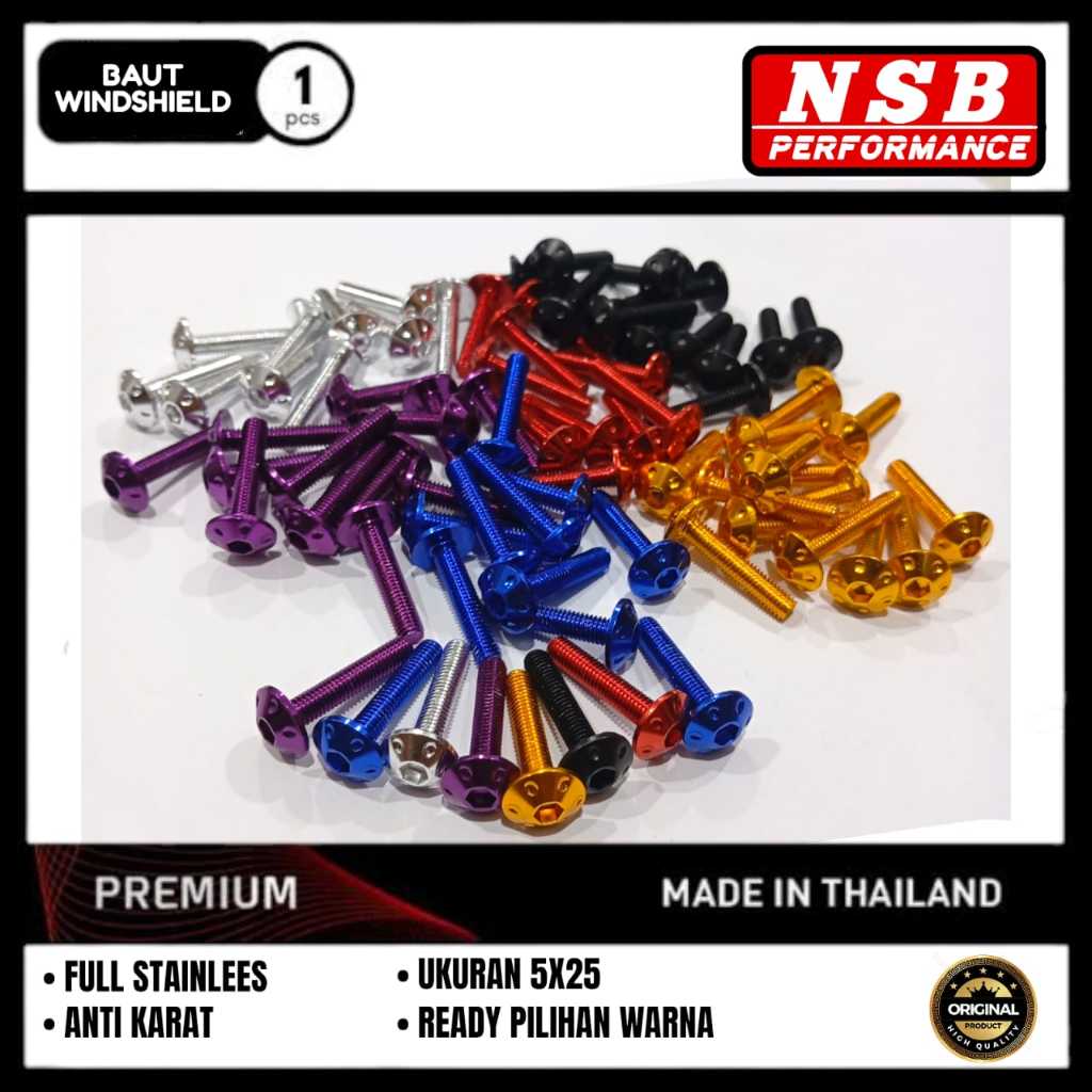 Jual BAUT WINDSHIELD BARUT VISOR DRAT 8 UKURAN 5X25 UNIVERSAL HARGA ...