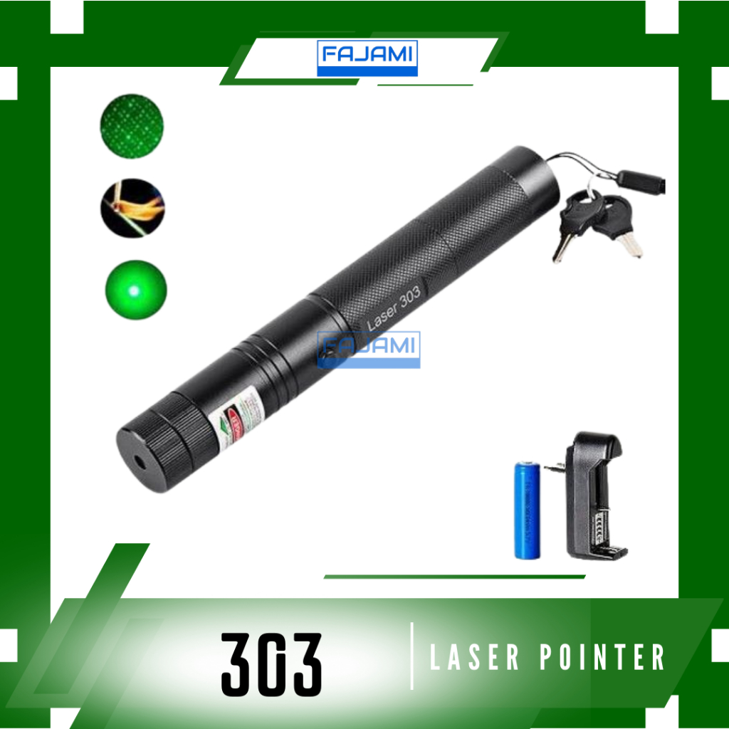 Jual Laser Penunjuk Pointer Hijau 303 Jarak Jauh / Green Laser Pointer ...