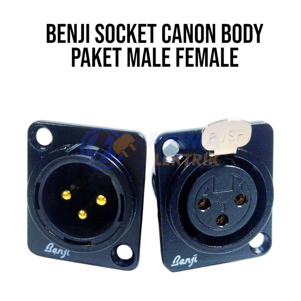 Jual [PAKET] Socket Canon Body BENJI Male dan Female - 3 Pin Male ...