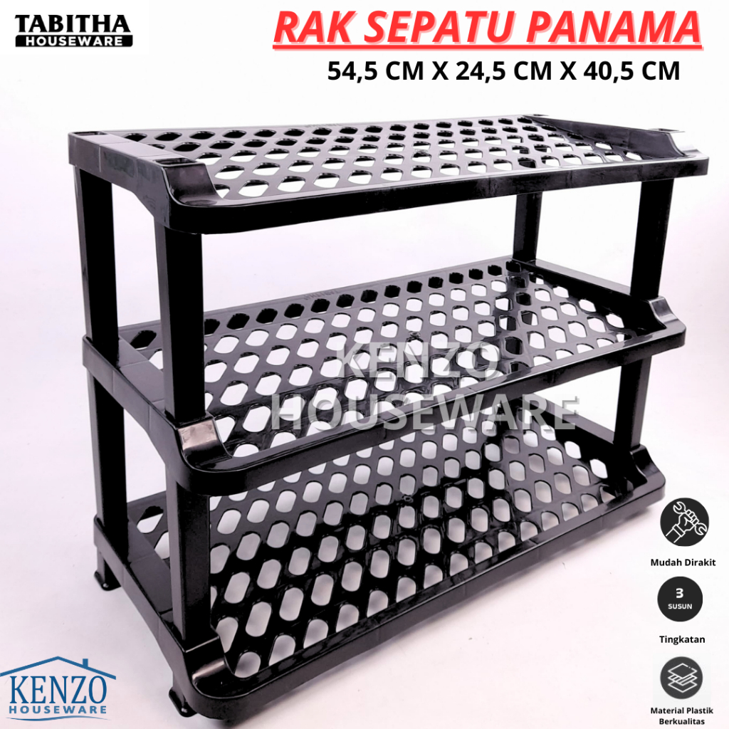 Jual Rak Sepatu 3 4 5 Susun HITAM TABITHA Rak Sepatu Sendal Miring ...