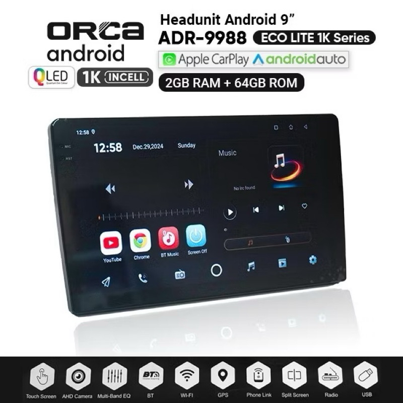 Jual Head Unit Android Orca Adr-9988 9” / 10” Inch Ram 2+64GB Eco Lite ...