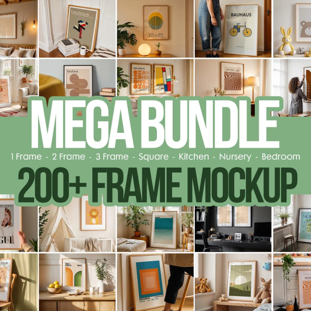 Jual 200+ Frame Mockup PSD Smart Object – Template Poster untuk Promosi ...