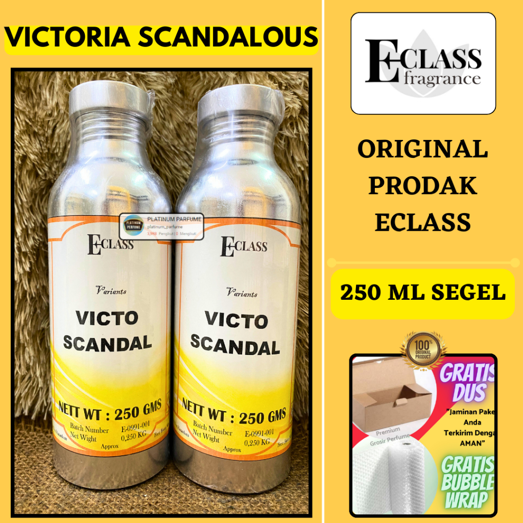 Jual Bibit Parfum Cwe VICTORIA SCANDALOUS Murni Packing 250 ML SEGEL Alumunium ECLASS Fragrance ...