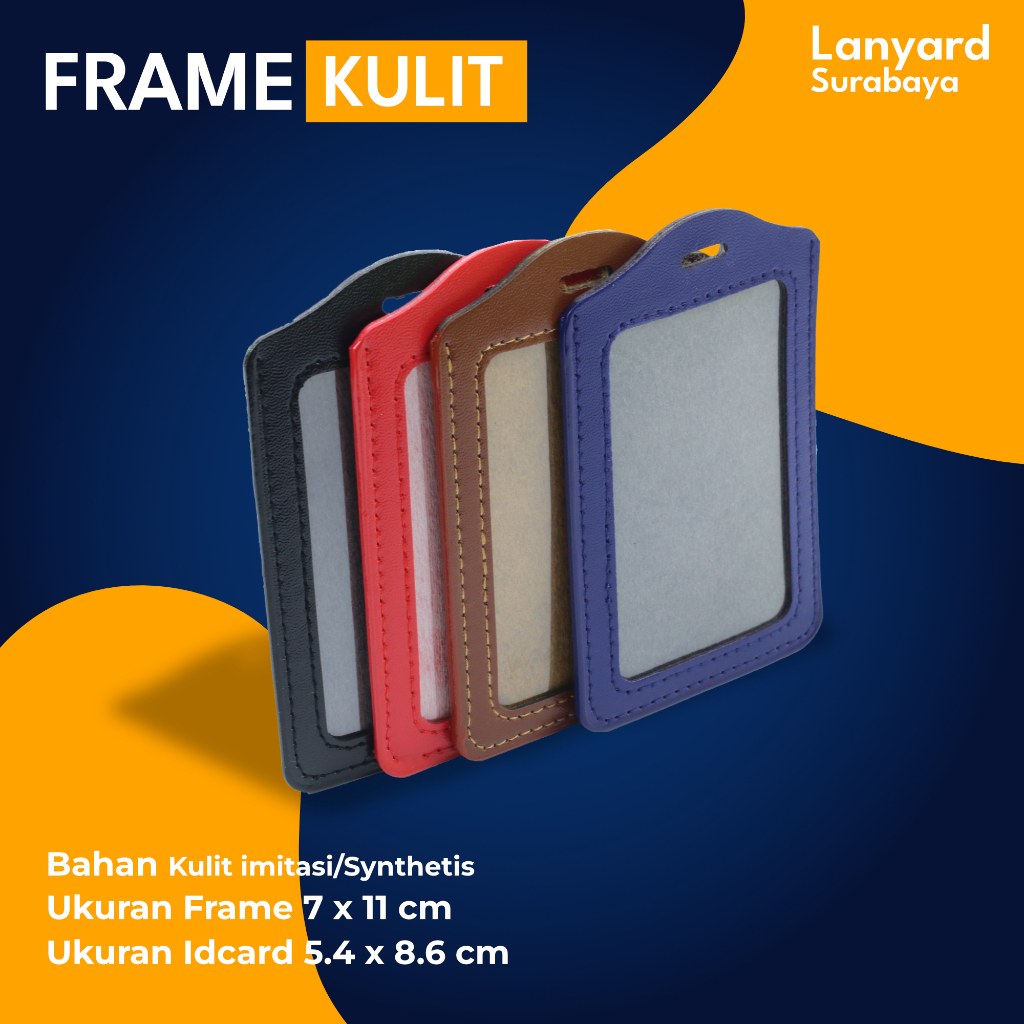 Jual Frame Casing Tempat ID Card Holder Kulit Imitasi Potrait | Shopee ...