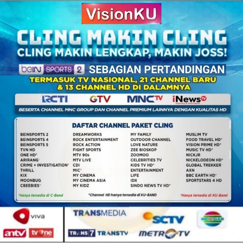 Jual Paket Cling visionku paket cling K vision paket K vision era ...