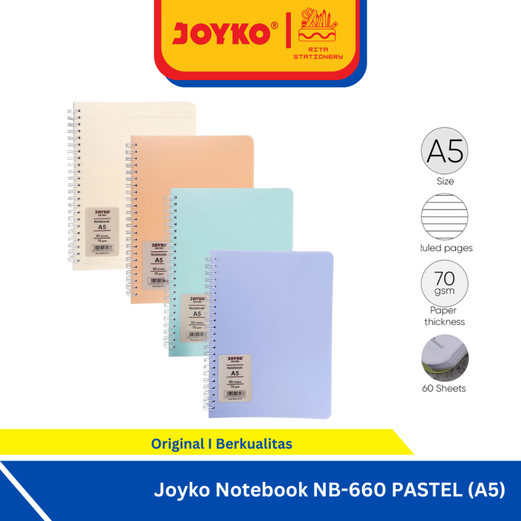 Jual Joyko Note A5 Pastel Notebook Diary Agenda Buku Catatan Bergaris ...