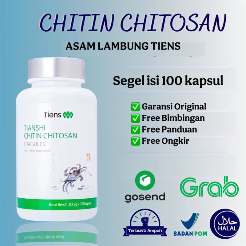 Jual TIANSHI CHITIN CHITOSAN 100 KAPSUL 1 BOTOL SEGEL / SUPLEMEN OBAT ...