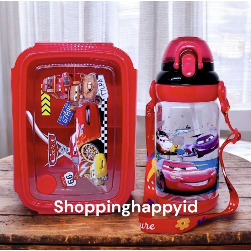 Jual shoppinghappyid Set Kotak Makan Lunch Container Box Botol Air ...