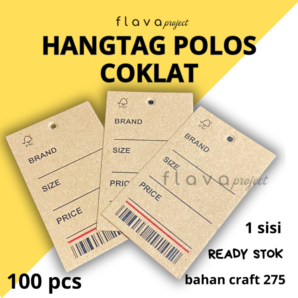 Jual Ready Stock Hangtag Polos Coklat - Label Harga Pricetag - label ...