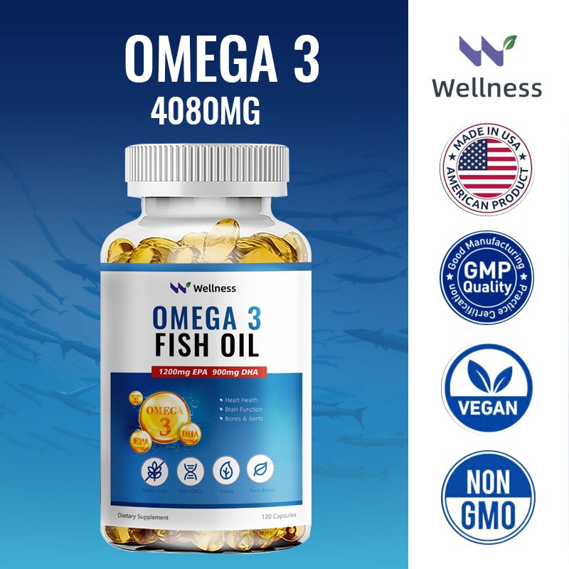 Jual Wellness Omega-3 Fish Oil 4080mg (EPA 1200mg + DHA 900mg ...