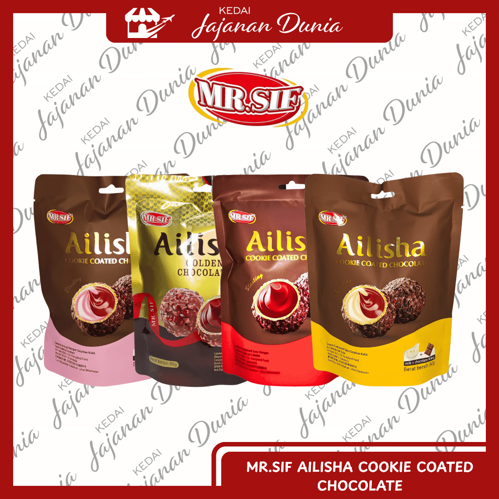 Jual MR.SIF Ailisha Cookie Coated Chocolate 80gr | Golden Chocolate ...