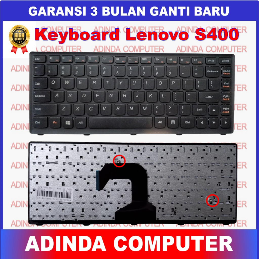 Jual Keyboard Lenovo Ideapad S410 S300 S400 S400T S400U S405 Black | Shopee Indonesia