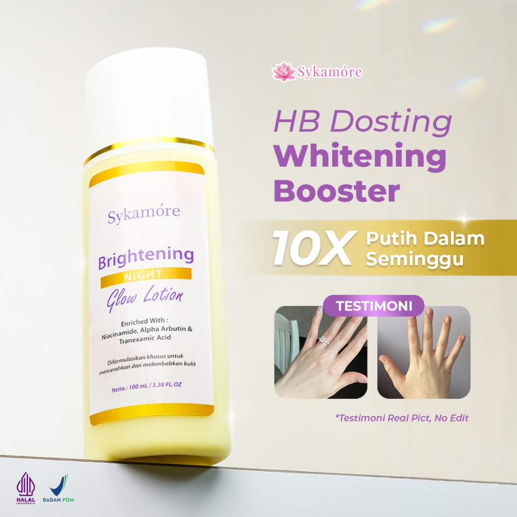 Jual Sykamore Brightening Night Glow Lotion HB Dosting Pemutih Badan With Niacinamide & Alpha ...