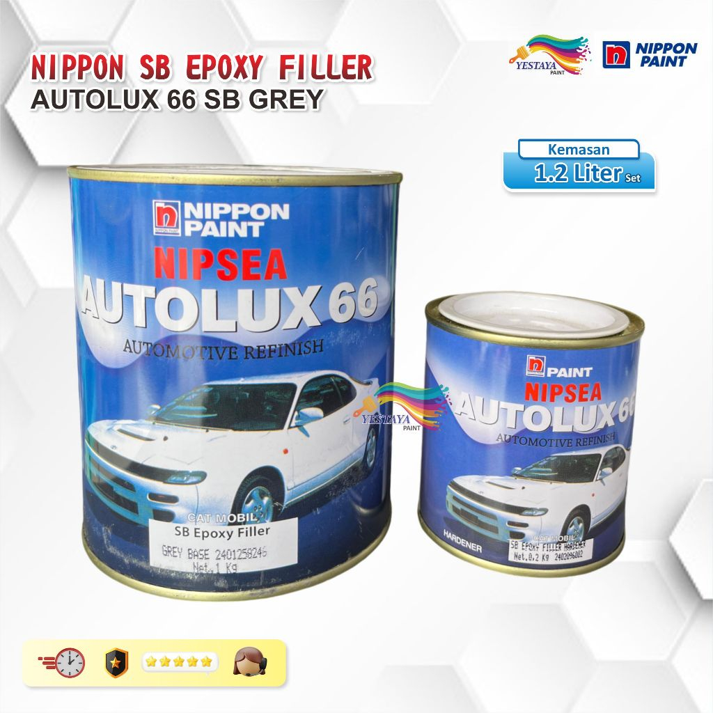 Jual NIPPON EPOXY FILLER AUTOLUX 66 SB GREY 1,2KG | Shopee Indonesia