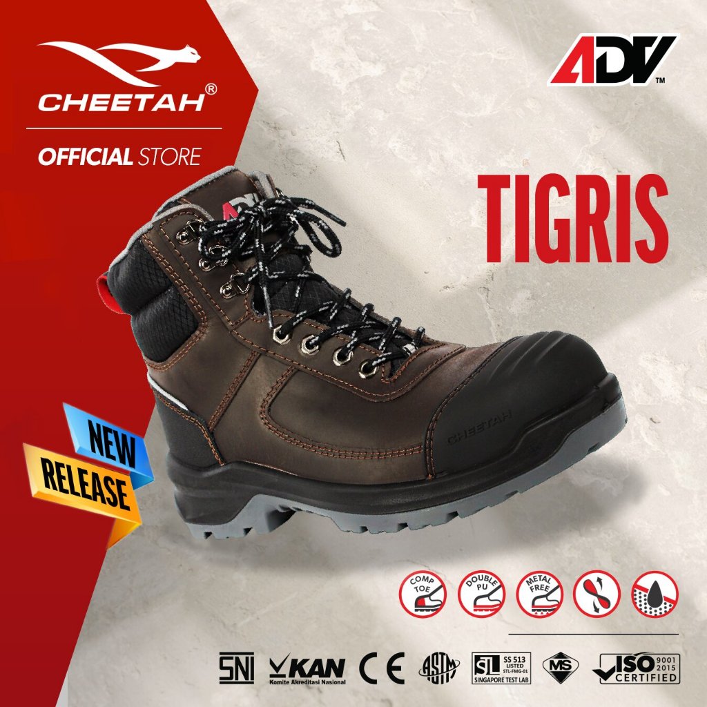 Jual "BONUS KAOS KAKI" Sepatu Safety CHEETAH 6111C NEW Tigris Safety ...
