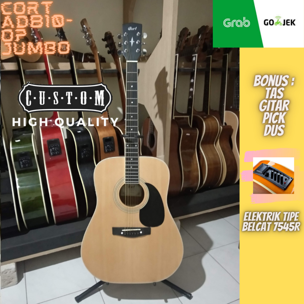 Jual Gitar Akustik Cort tipe AD810-OP Jumbo custom | Shopee Indonesia
