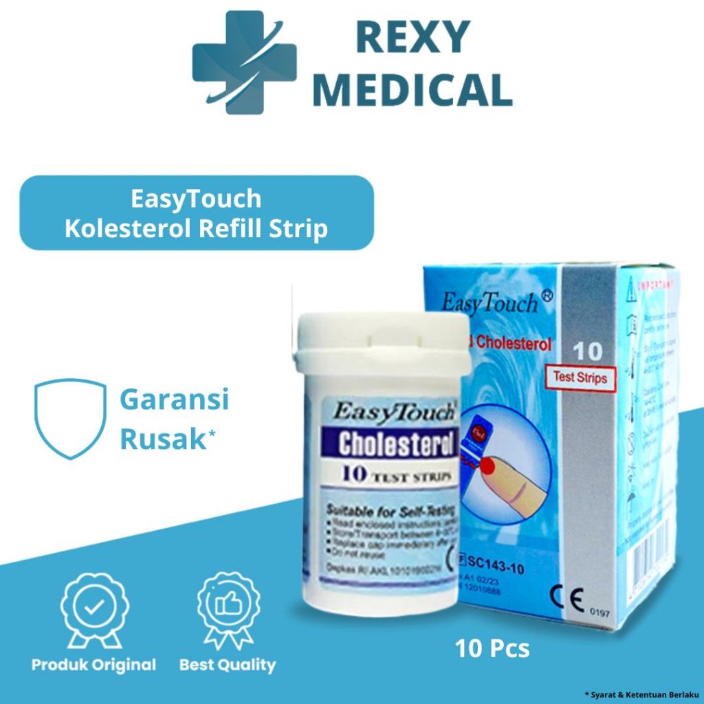 Jual Easytouch Cholestrol Test Strip Kolestrol Refill Isi 10 Easy Touch ...