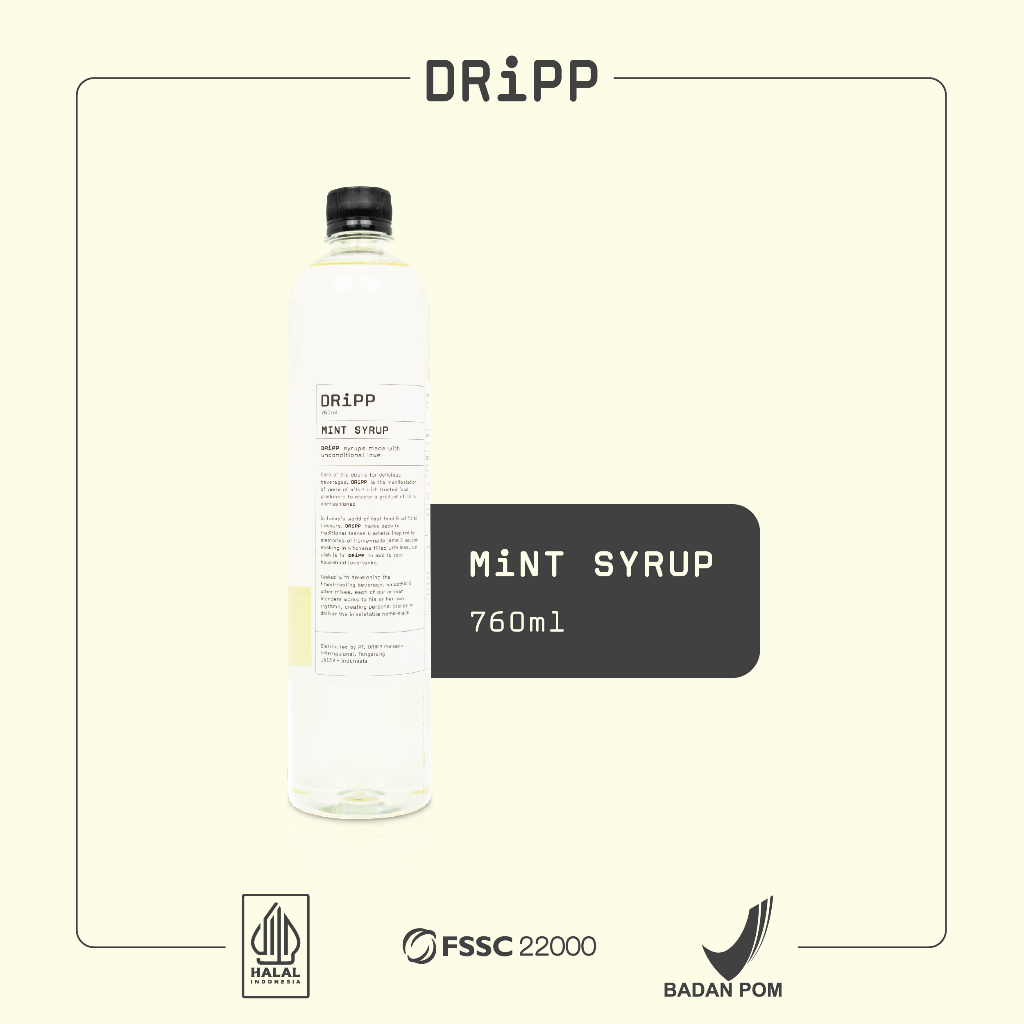 Jual DRiPP Mint Syrup - Sirup Rasa Daun Mint Untuk HORECA | Shopee ...