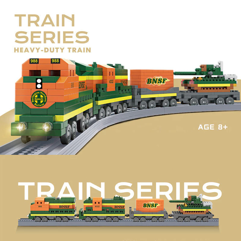 Jual Train Assembly Building Blocks DIY Micro-particle Locomotive Track ...