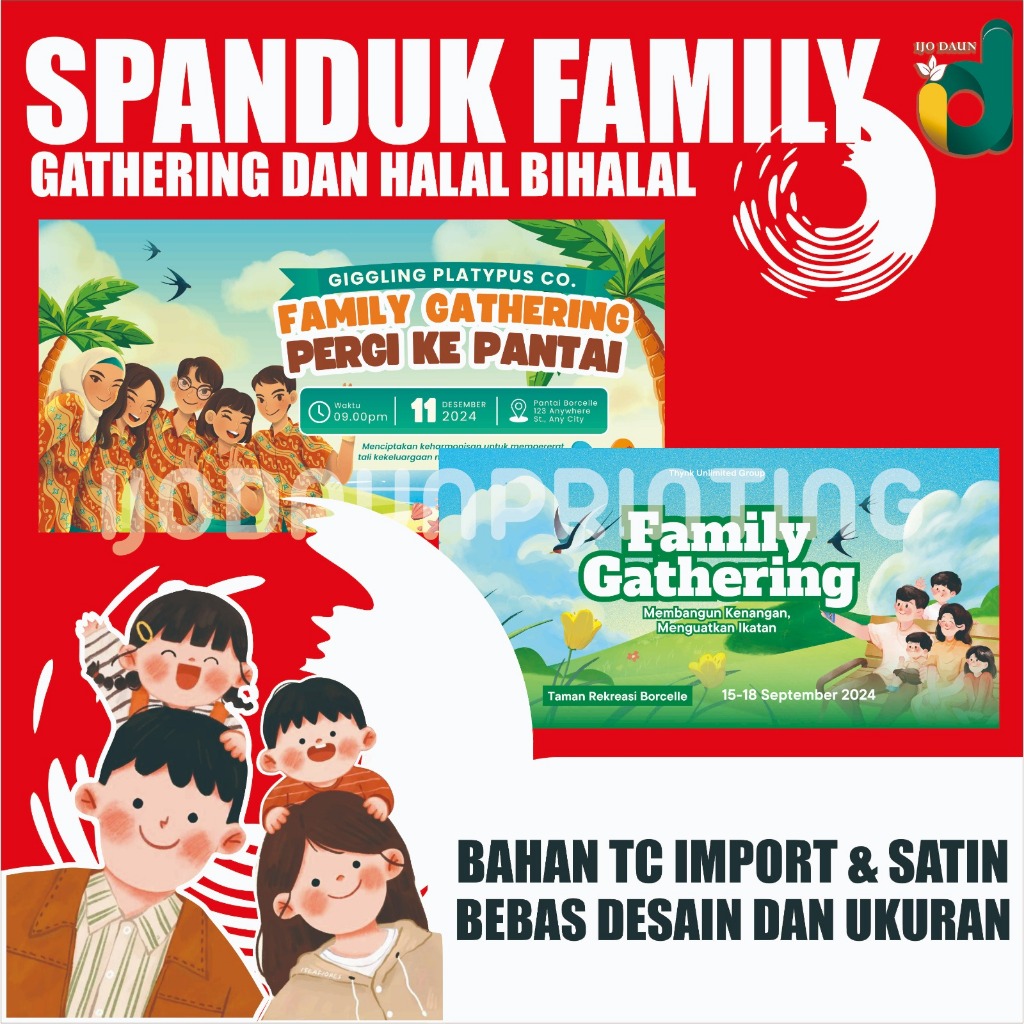 Jual cetak custom bendera spanduk Family ghatering bisa satuan | Shopee ...