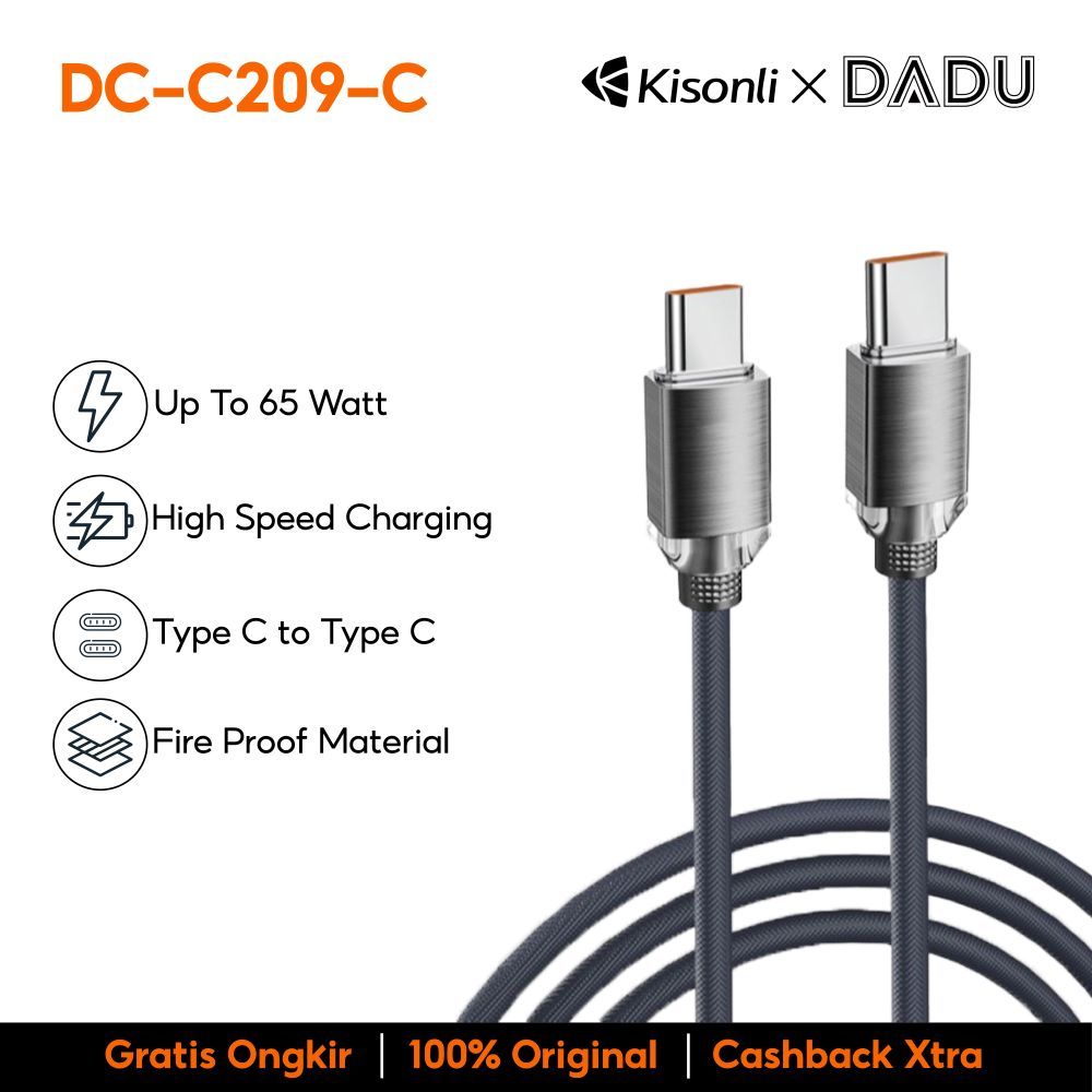 Jual KISONLI x DADU Super Fast Cable Data 65W Kabel Data Type-C To Type ...