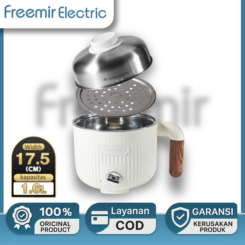 Jual 𝙉𝙀𝙒 2025 𝙛𝙧𝙚𝙚𝙢𝙞𝙧 𝙚𝙡𝙚𝙘𝙩𝙧𝙞𝙘 panci listrik Premium Putih 1.6L SUS 304 ...
