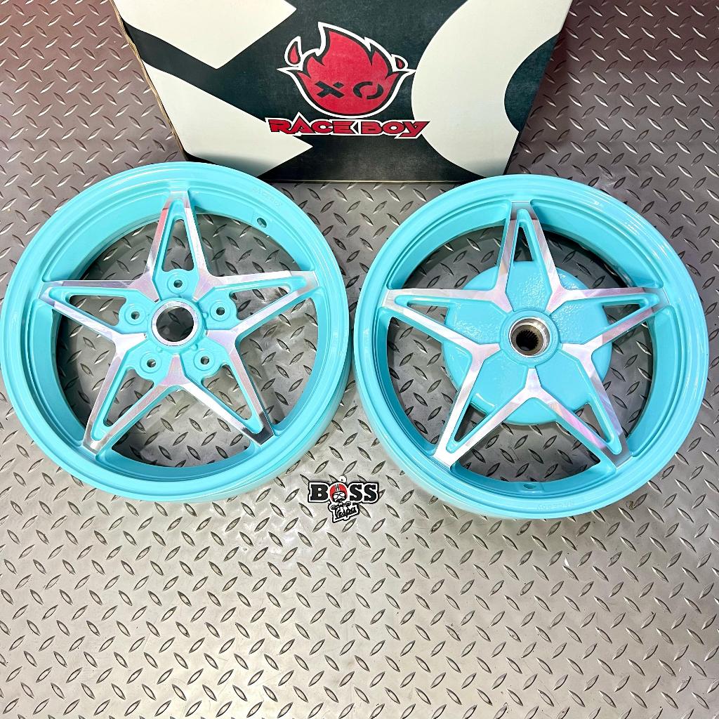 Jual Velg Race Boy Five Star Ice Blue Front & Rear Vespa Sprint ...