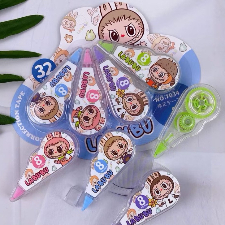 Jual Correction Tape Labubu 4 in 1 Tip Ex Kering Labubu 1 Set 4 pcs Tip ...