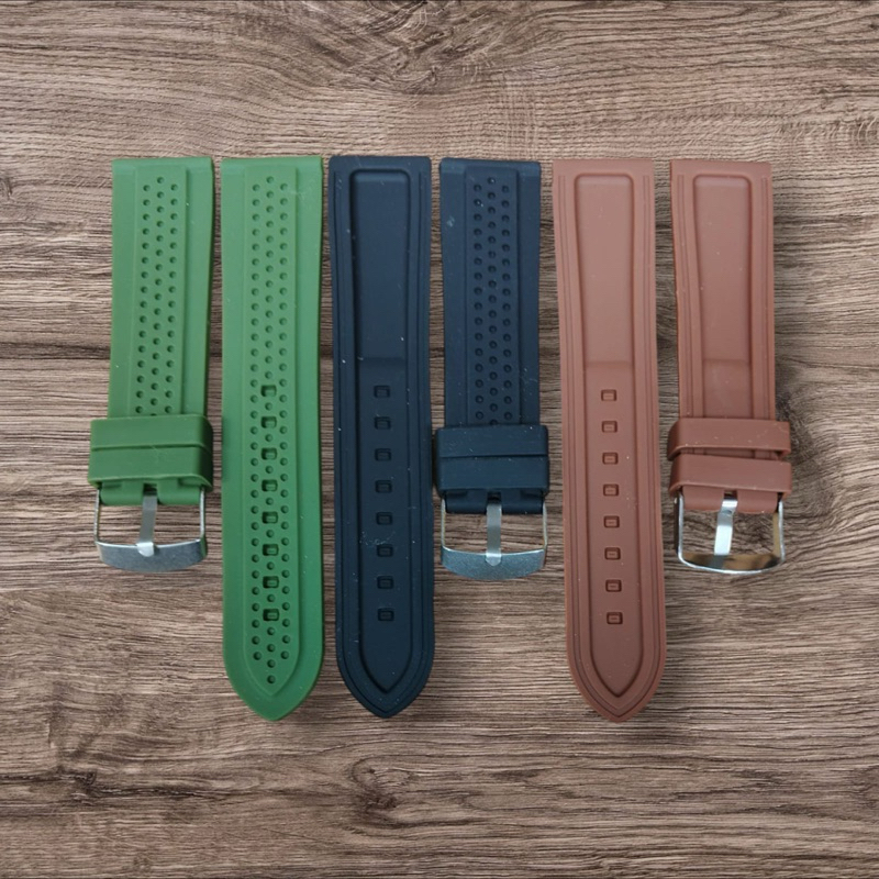 Jual TALI JAM TANGAB STRAP JAM TANGAN RUBEER MODEL 6 UKURAN 22 Mm ...