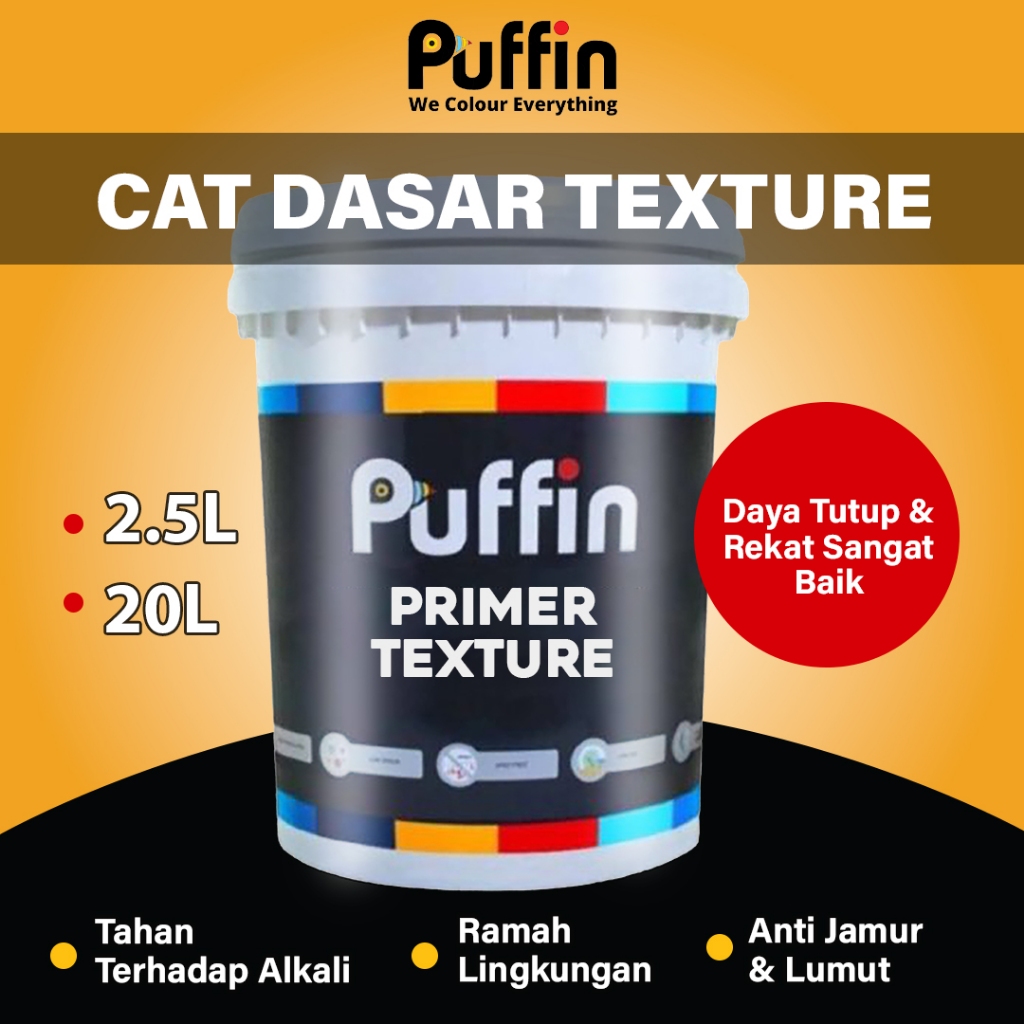 Jual Cat Dasar Tembok Tekstur Puffin Primer Texture 20 LTR | Shopee ...
