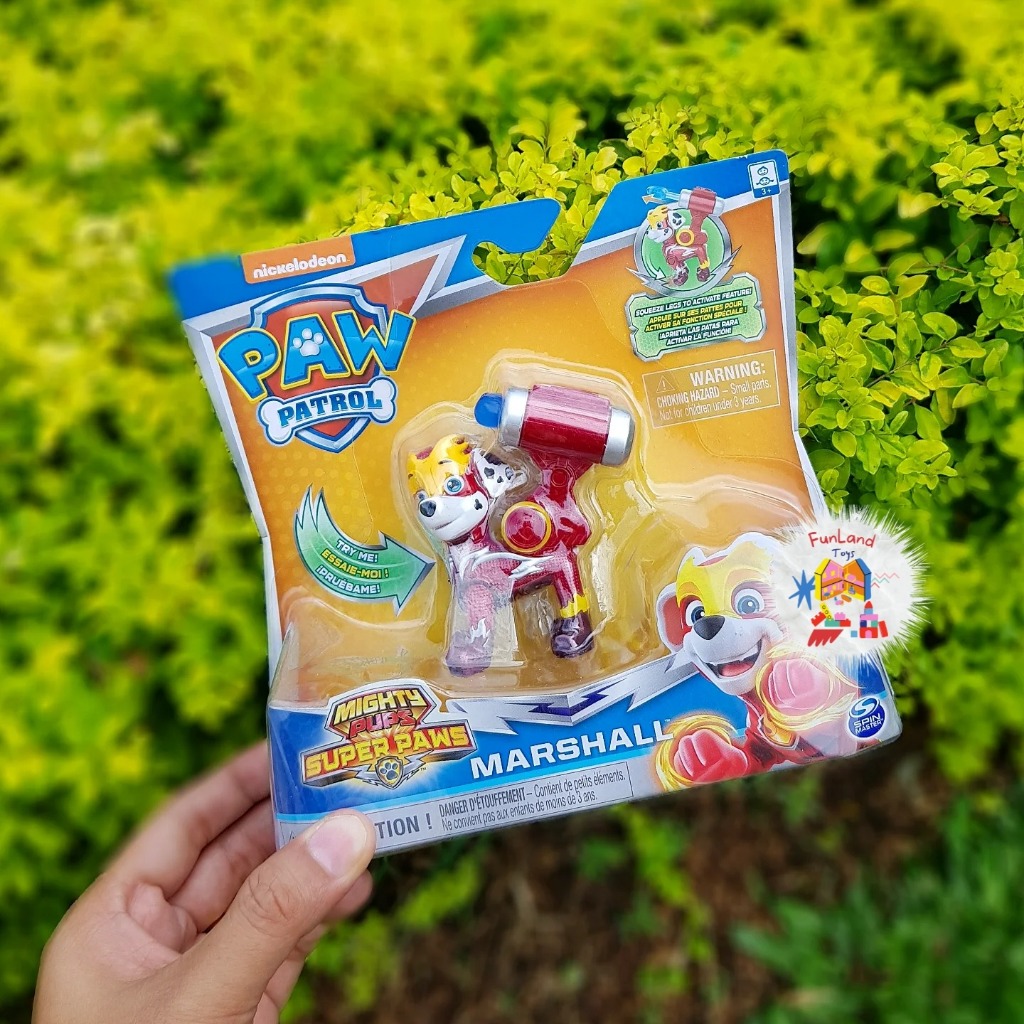 Jual Paw Patrol Mighty Pups Super Paws Marshall Figure with Backpack ...