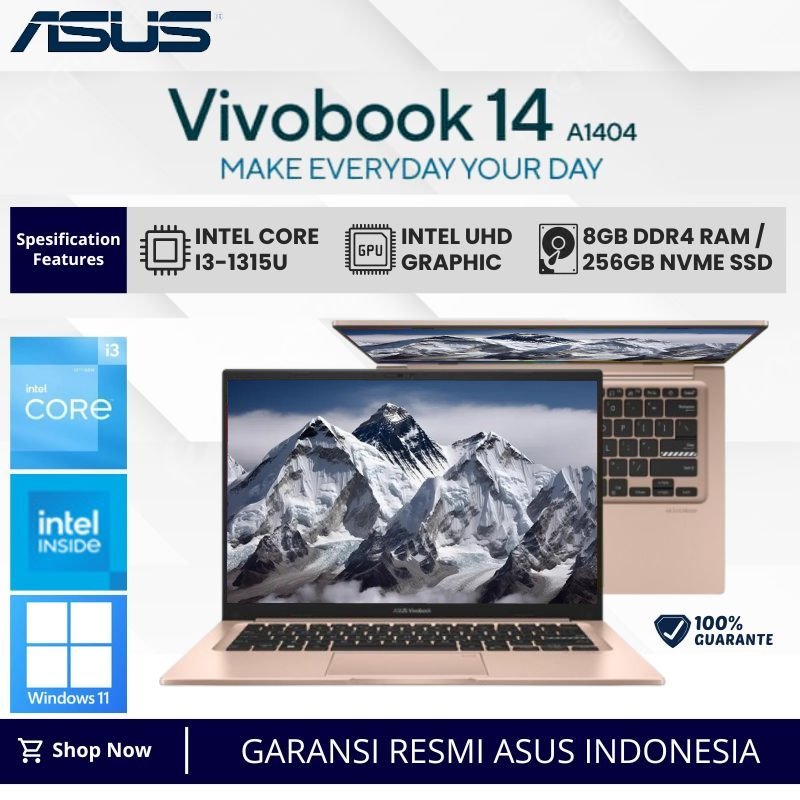 Jual ASUS VIVOBOOK 14 A1404VA-FHD3822M I3 1315U 8GB 256GB W11+OHS+O365 ...