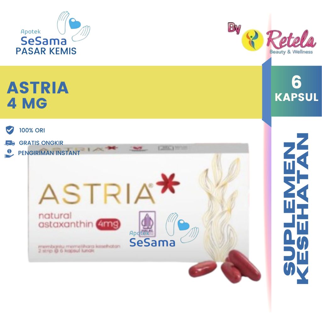 Jual ASTRIA ASTAXANTHIN 4MG 1 STRIP | Shopee Indonesia