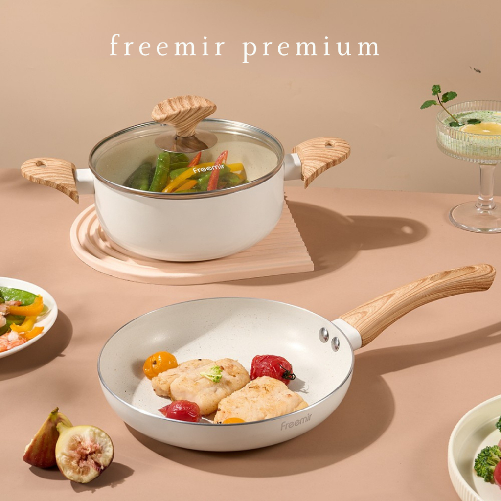 Jual [PREMIUM] freemir Set Wajan Panci Anti Lengket Wajan 20cm Panci ...