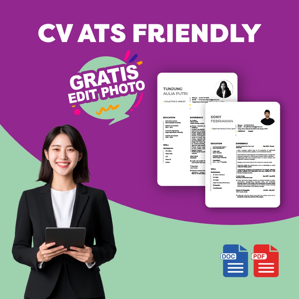Jual CV ATS | JASA BIKIN CV | DESAIN CV | CV ATS Friendly | Proses ...