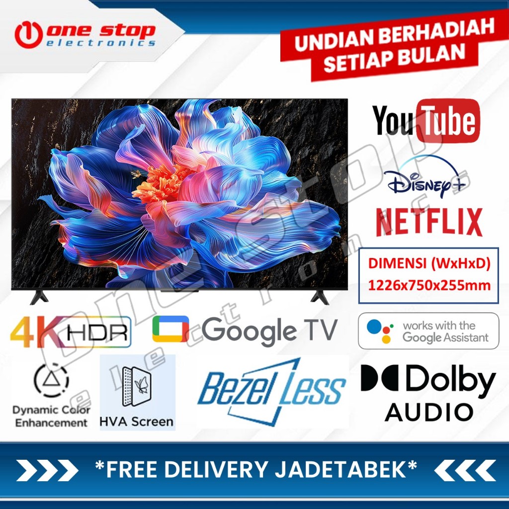 Jual TCL 55P6K / P6K 4K UHD Smart Google TV 55 Inch - HVA PANEL SCREEN ...