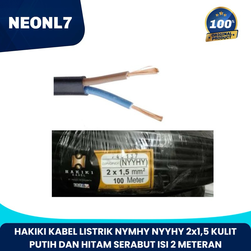 Jual HAKIKI KABEL LISTRIK NYMHY NYYHY 2x1,5 KULIT PUTIH DAN HITAM 2x1,5 ...