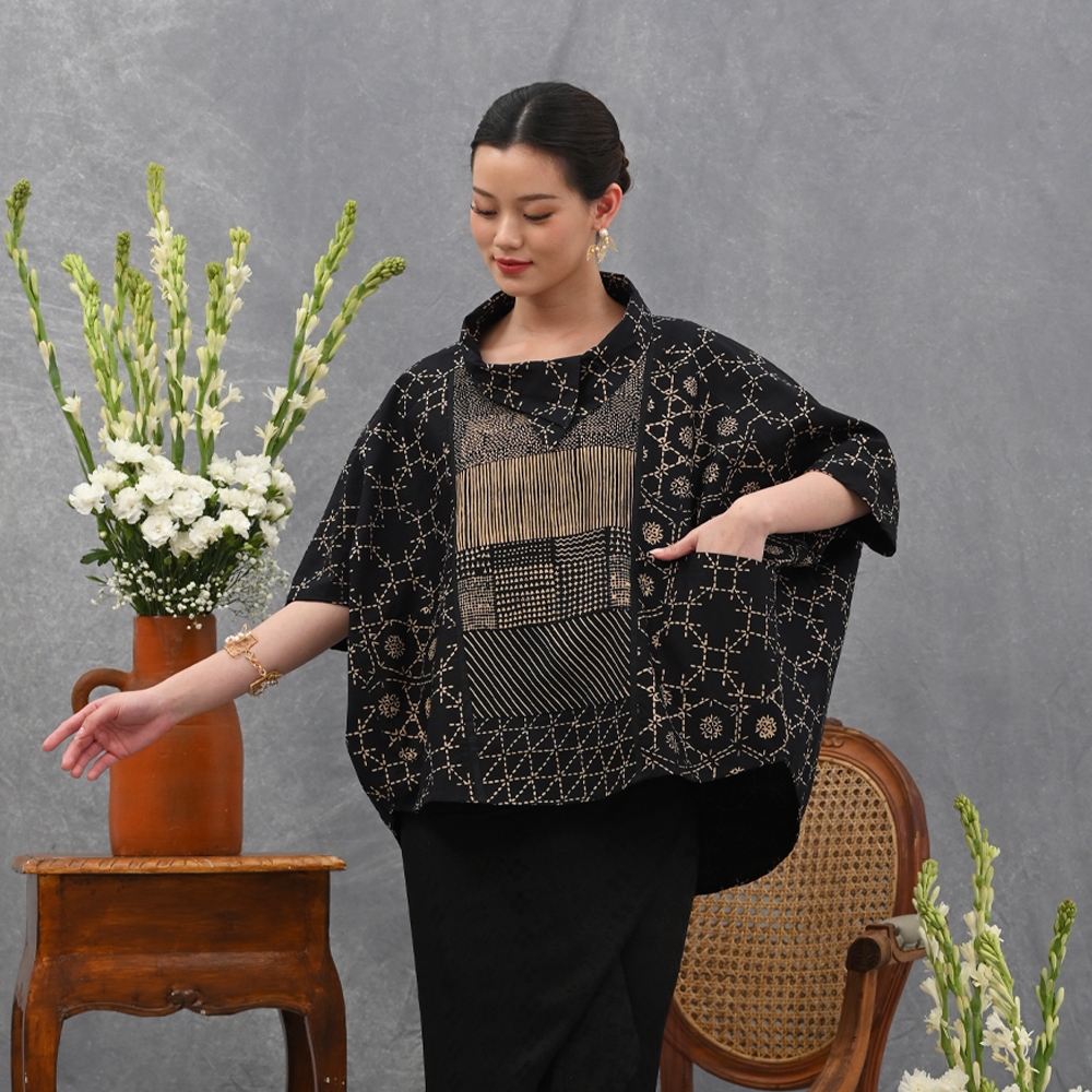 Jual NONA RARA - Wins Garut Black T4027, Baju kerja batik wanita modern ...