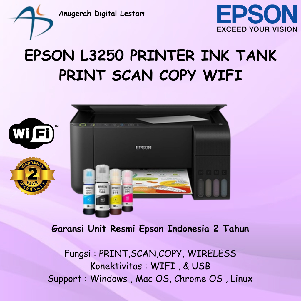 Jual Epson L3250 Printer Ink Tank All In One Print Scan Copy Wifi ...