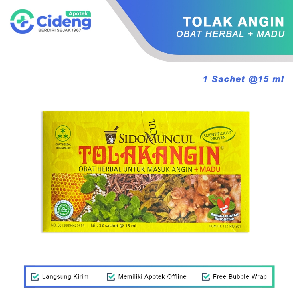 Jual TOLAK ANGIN Jamu Sidomuncul 15ml Obat Herbal Masuk Angin + Madu ...
