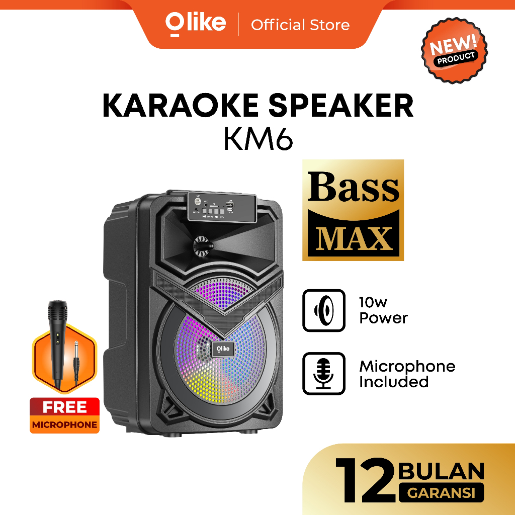 Jual [NEW PRODUCT] Olike Speaker Bluetooth KM6 10W Bass Stereo TWS RGB ...